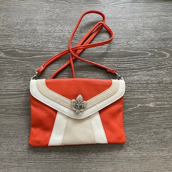 Grace Adele | Bags | Grace Adele Orange White Small Purse Cross Body ...